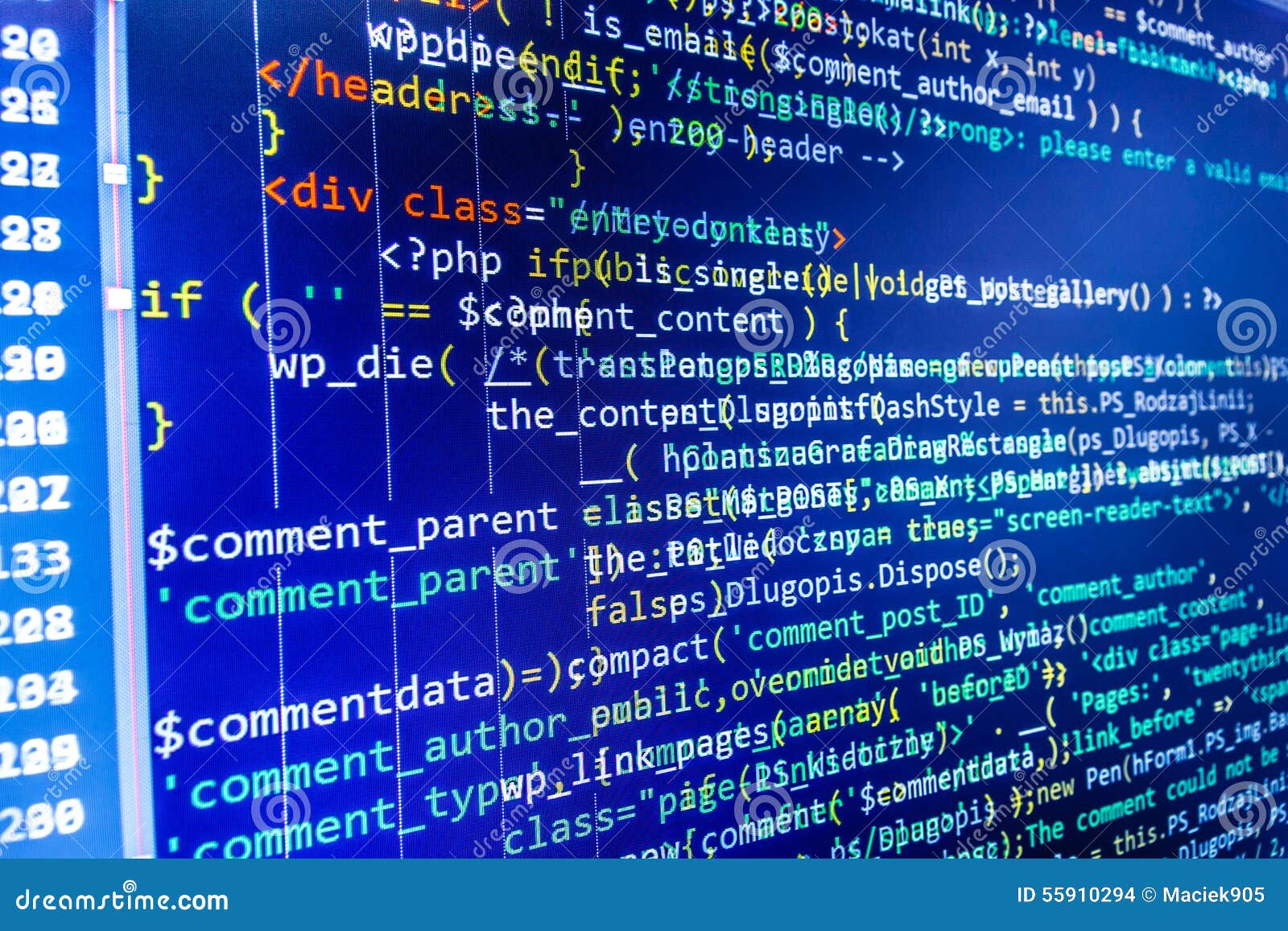 Programming Coding Source Code Screen. Stock Photo - Image of command, electronic: 55910294