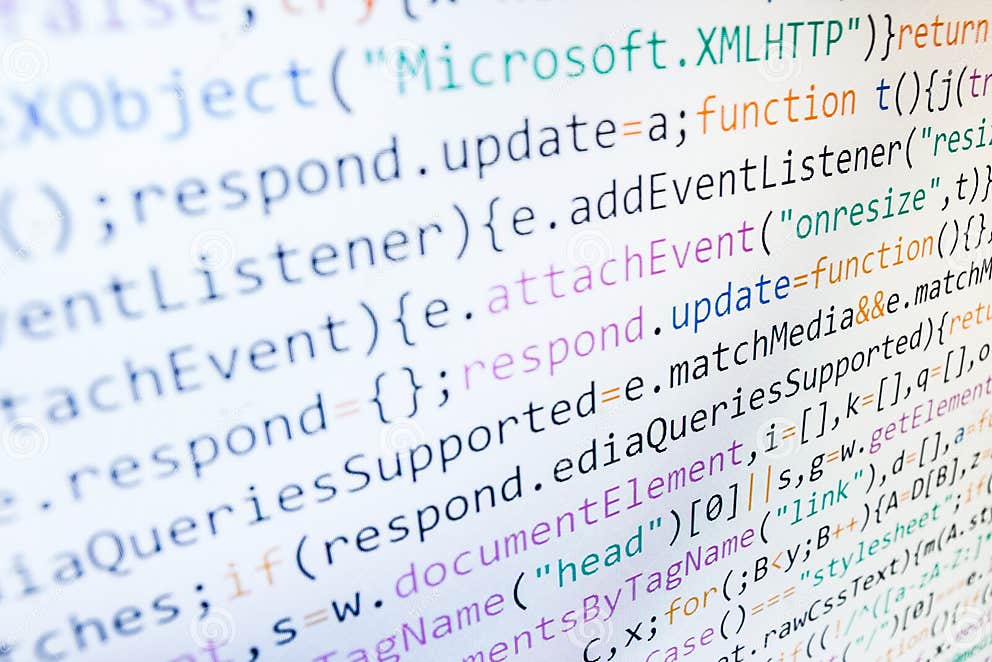 Programming Coding Source Code Screen. Stock Image - Image of function, cyberspace: 55910493