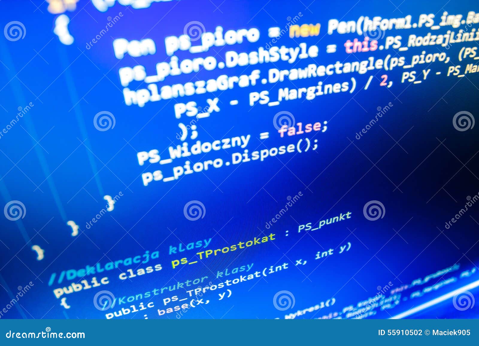 Programming Coding Source Code Screen. Stock Photo - Image of closeup, assembly: 55910502