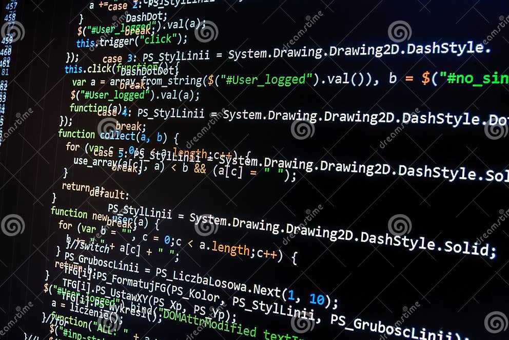 Programming Coding Source Code Screen Stock Illustration 1546