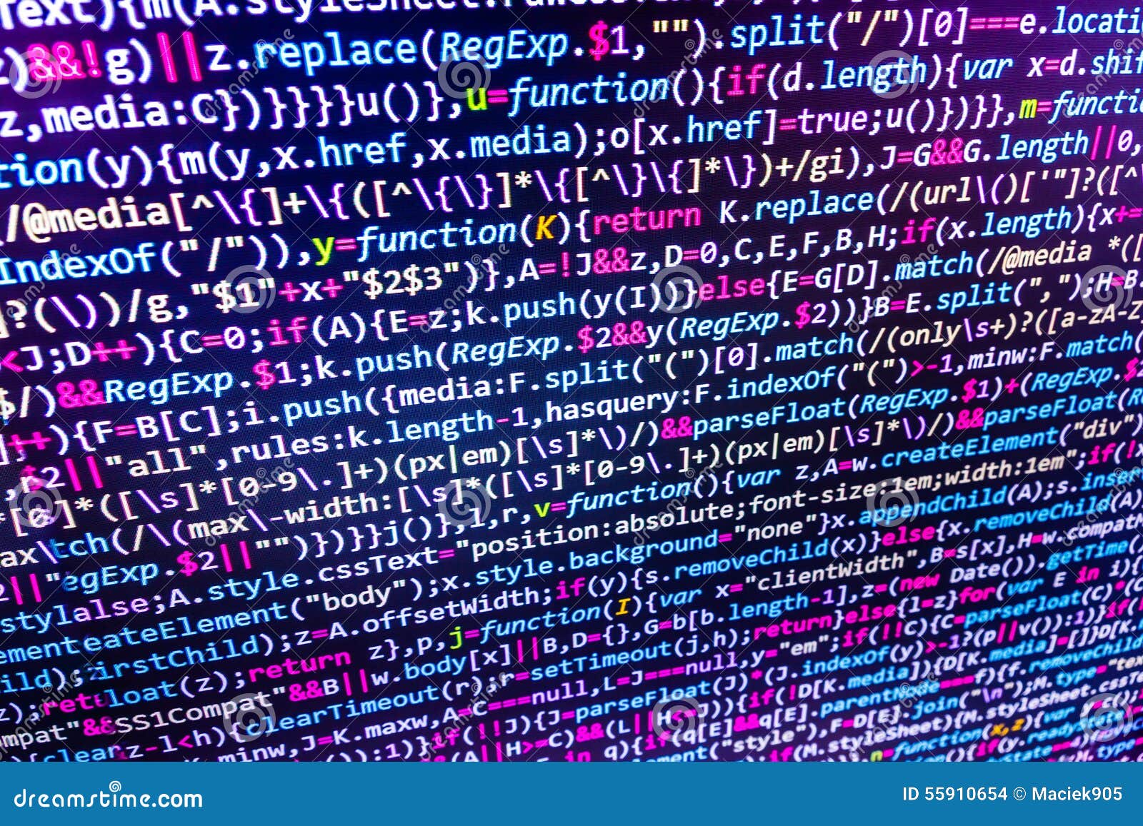 Programming Coding Source Code Screen. Stock Photo - Image of back ...