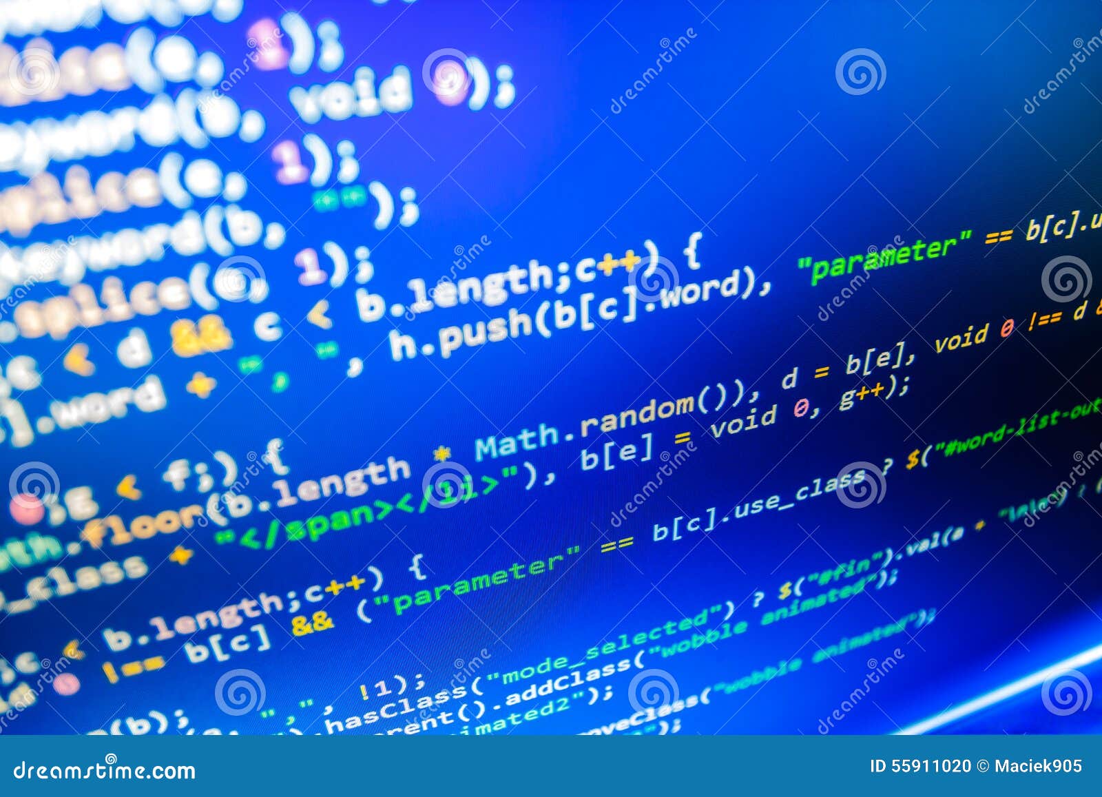 Programming Coding Source Code Screen. Stock Photo - Image of black ...