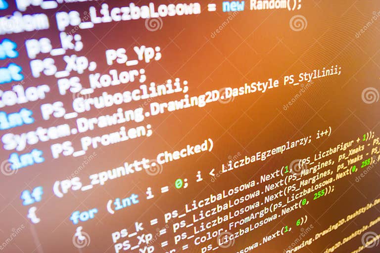 Programming Coding Source Code Screen. Stock Image - Image of education ...