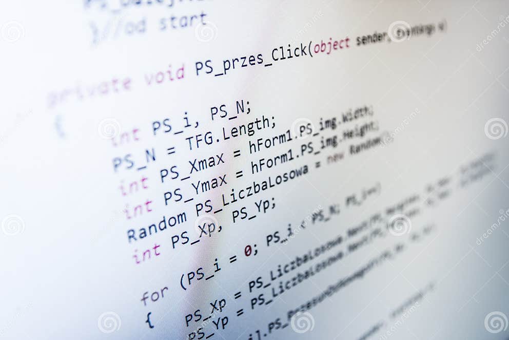 Programming Coding Source Code Screen. Stock Image - Image of dark, background: 55911053