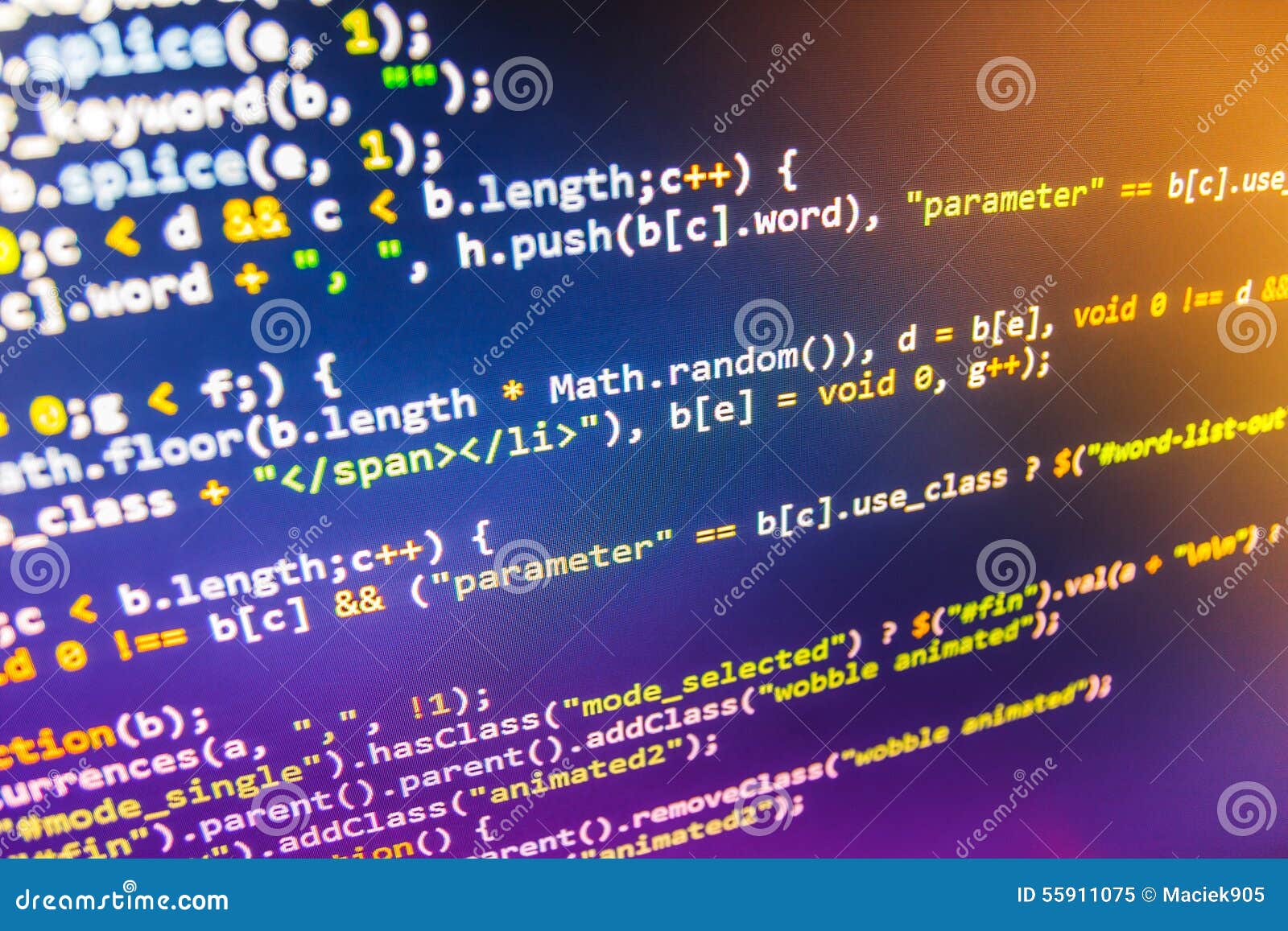 Programming Coding Source Code Screen. Stock Image - Image of business, develop: 55911075
