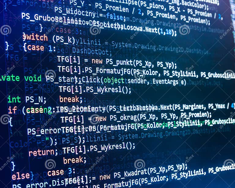 Programming Coding Source Code Screen. Stock Photo - Image of computer, design: 55911104