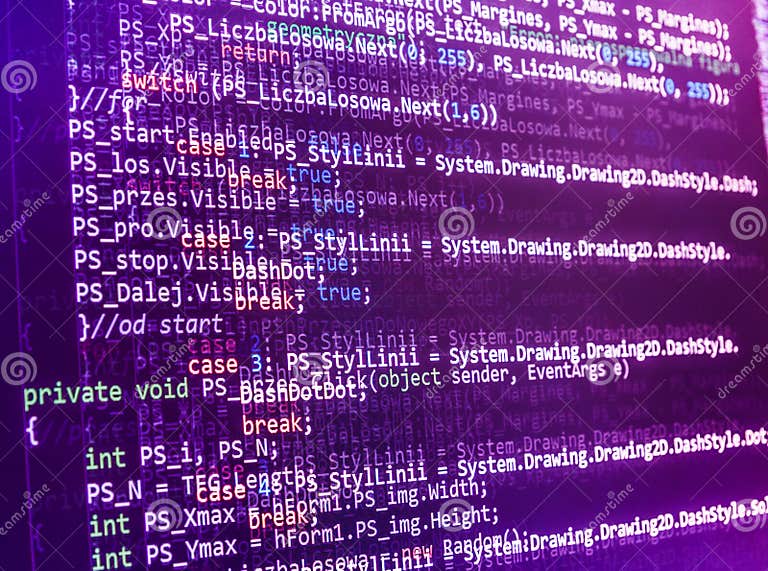 Programming Coding Source Code Screen. Stock Photo - Image of display, coding: 55911108