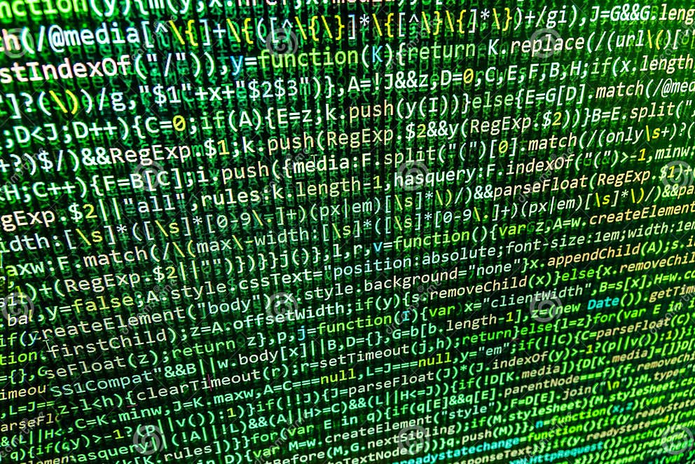 Programming Coding Source Code Screen. Stock Photo - Image of character, application: 55911142