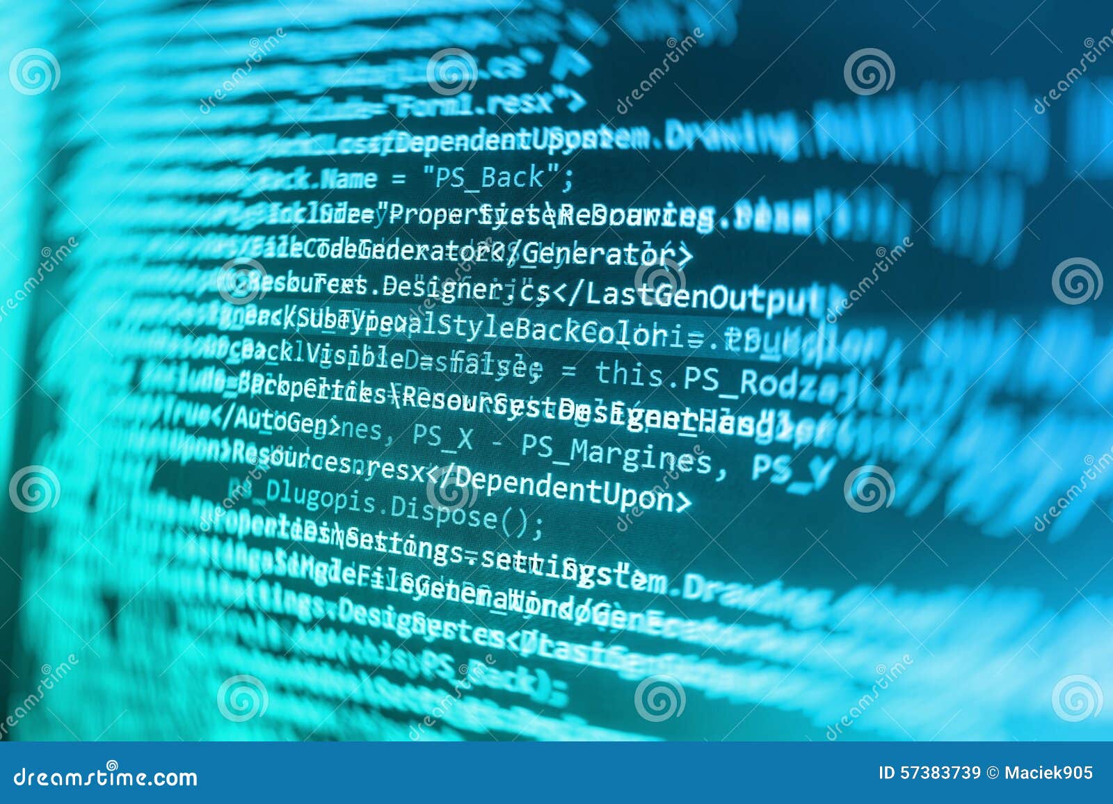 Programming Coding Source Code Screen Stock Image Image Of Electronic Binary 57383739