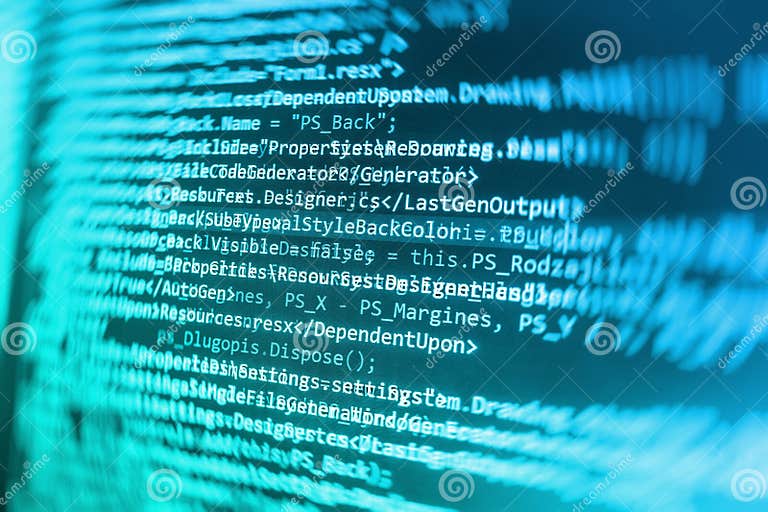 Programming Coding Source Code Screen. Stock Image - Image of electronic, binary: 57383739