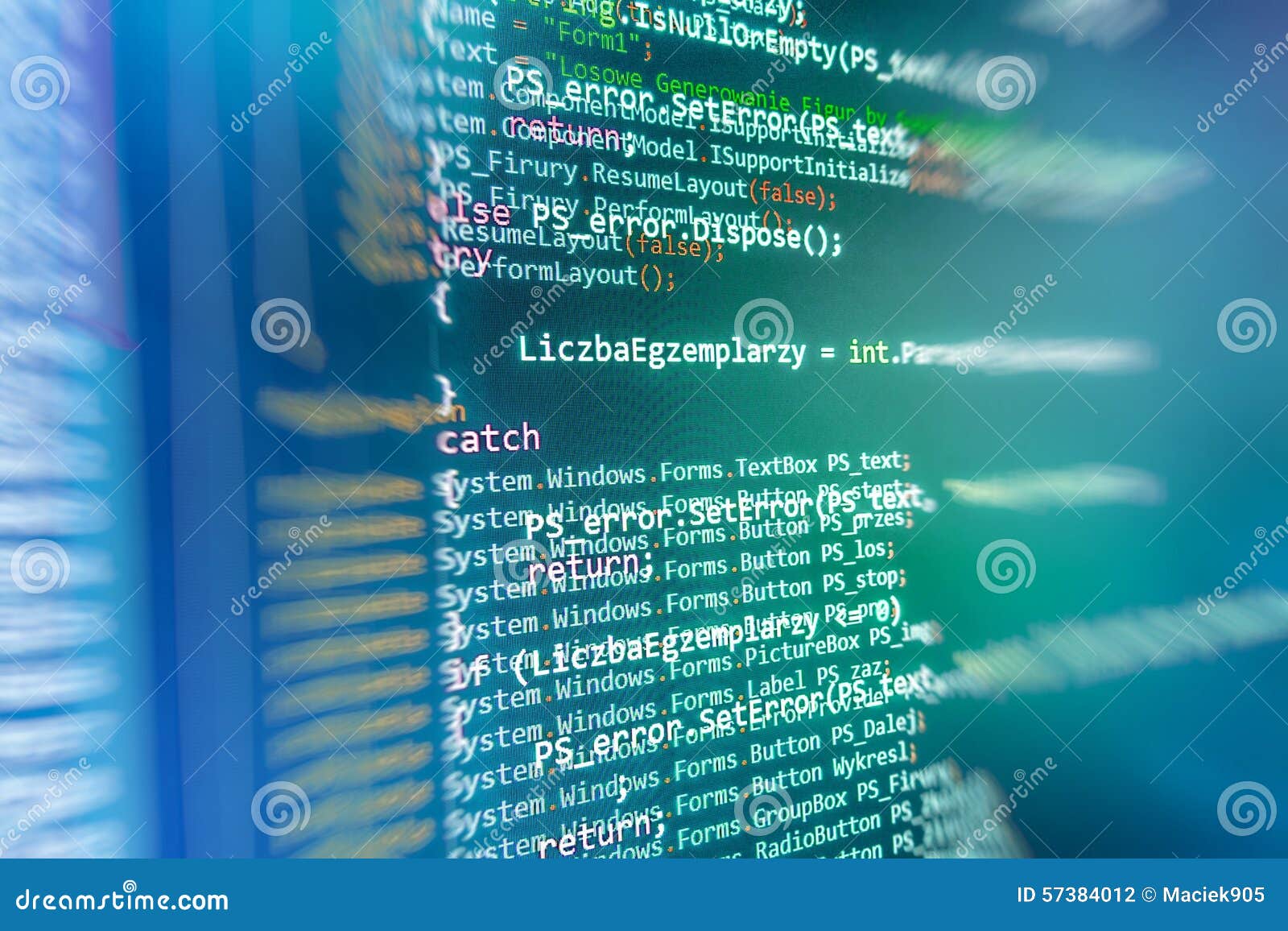 Programming Coding Source Code Screen. Stock Photo - Image of ...