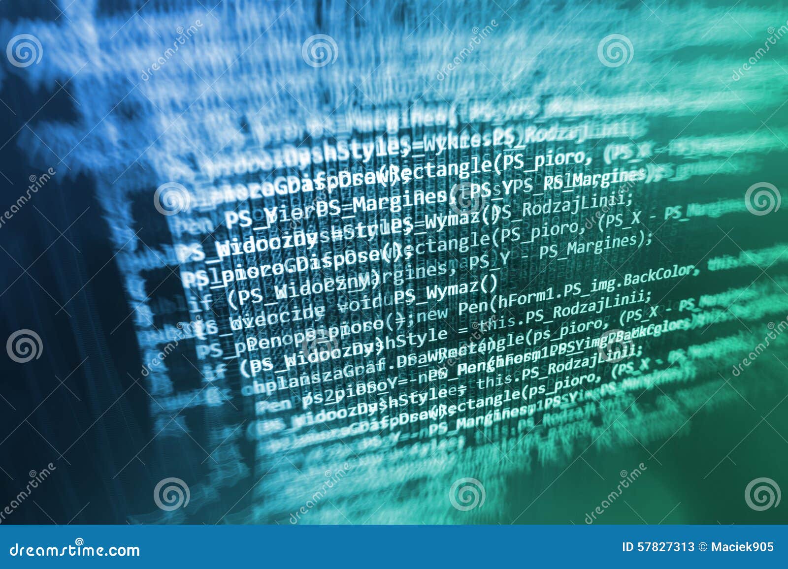 Programming Coding Source Code Screen. Stock Image - Image of equipment ...