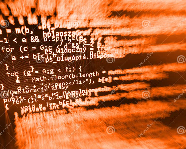 Programming Coding Source Code Screen. Stock Image - Image of data ...