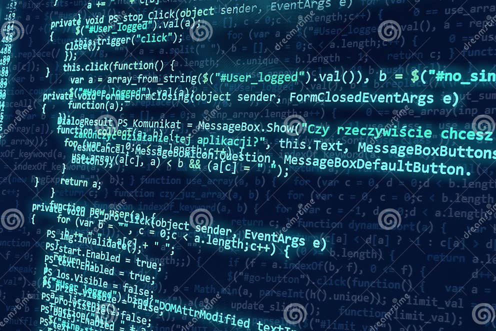 Programming Coding Source Code Screen. Stock Illustration - Illustration of digital, byte: 58352986