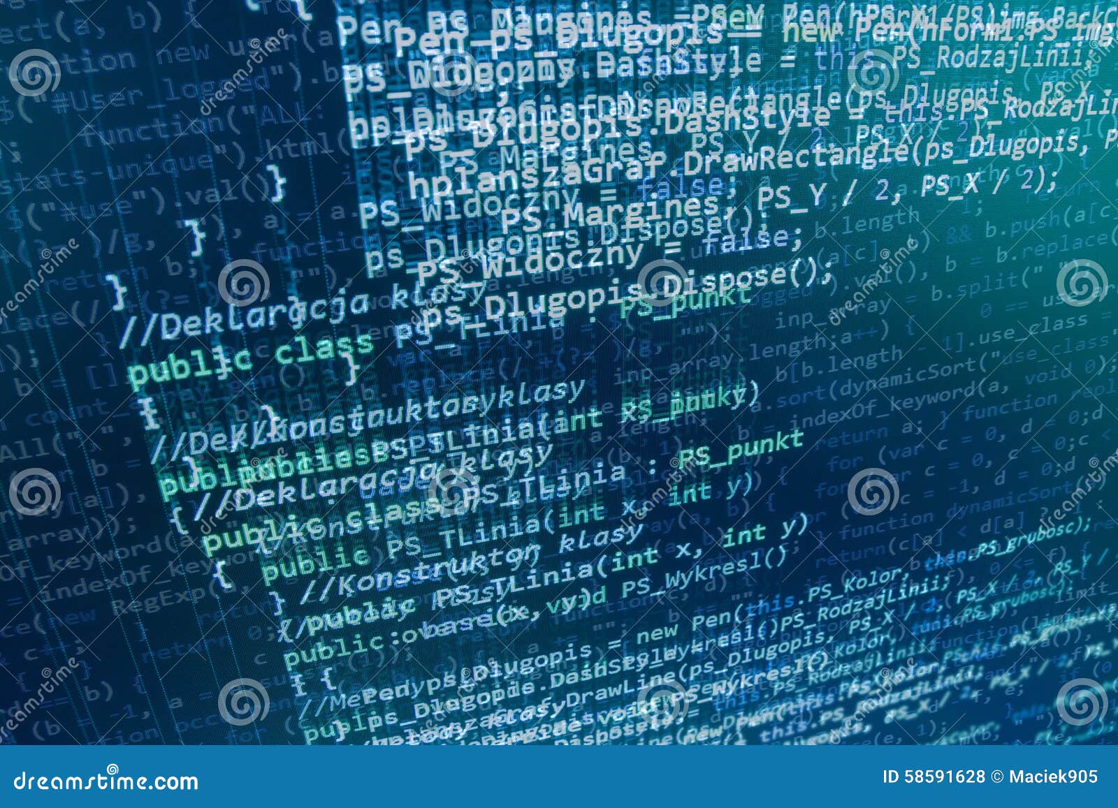 Programming Coding Source Code Screen. Stock Photo - Image of computer, display: 58591628