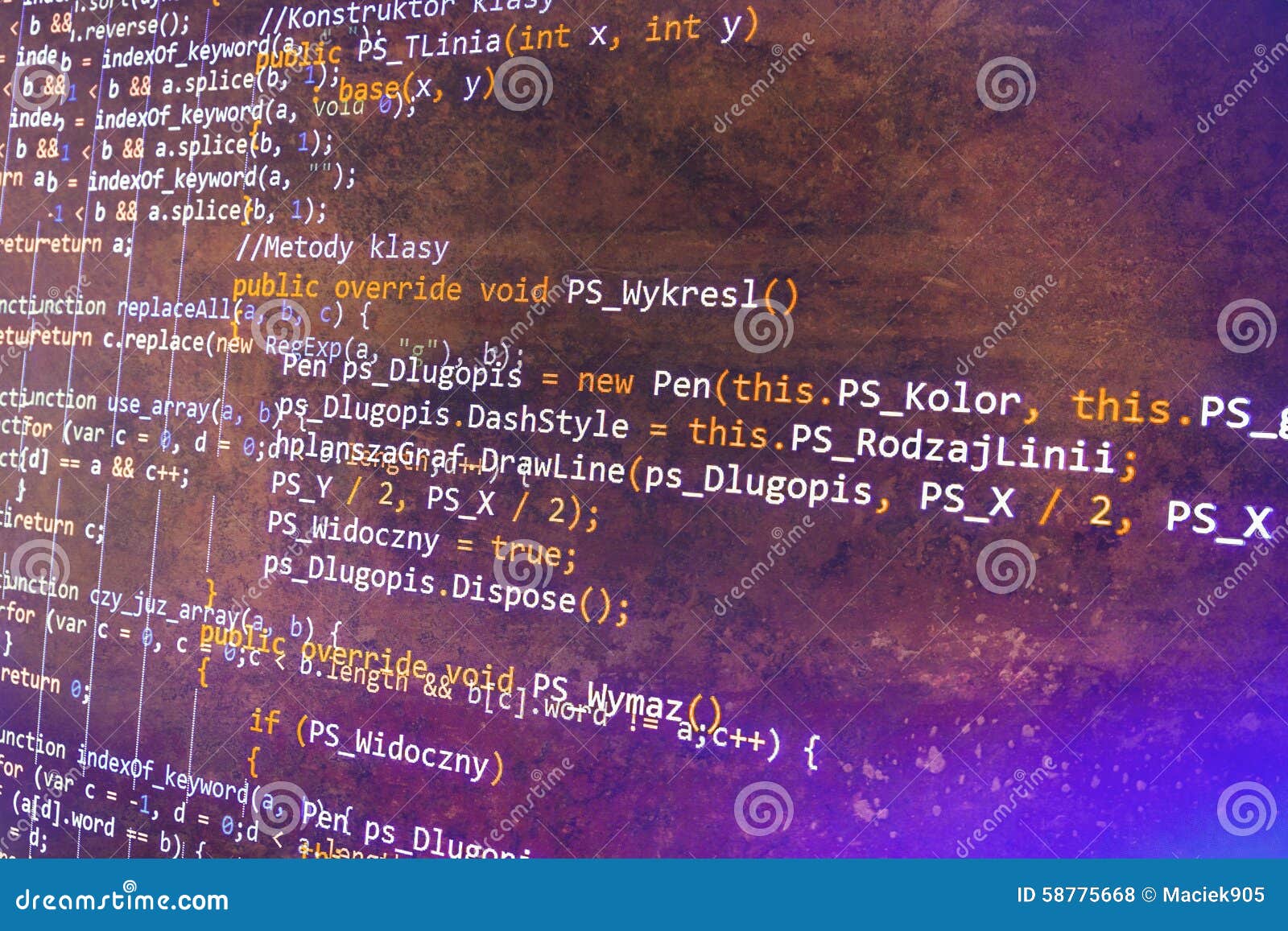 Programming Coding Source Code Screen. Stock Illustration - Illustration of front, black: 58775668