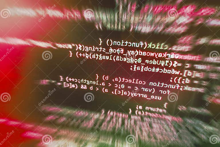 Programming Coding Source Code Screen. Stock Photo - Image of button, coding: 58775670