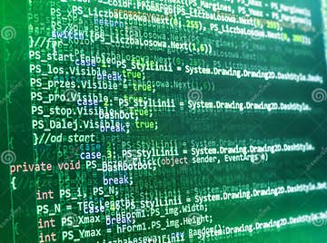 Programming Coding Source Code Screen. Stock Image - Image of command, byte: 58872123