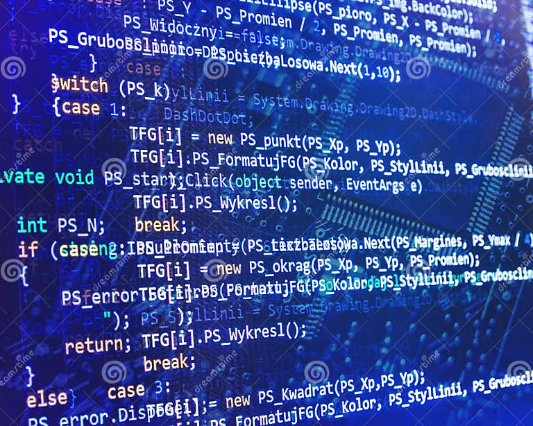 Programming Coding Source Code Screen. Stock Illustration ...