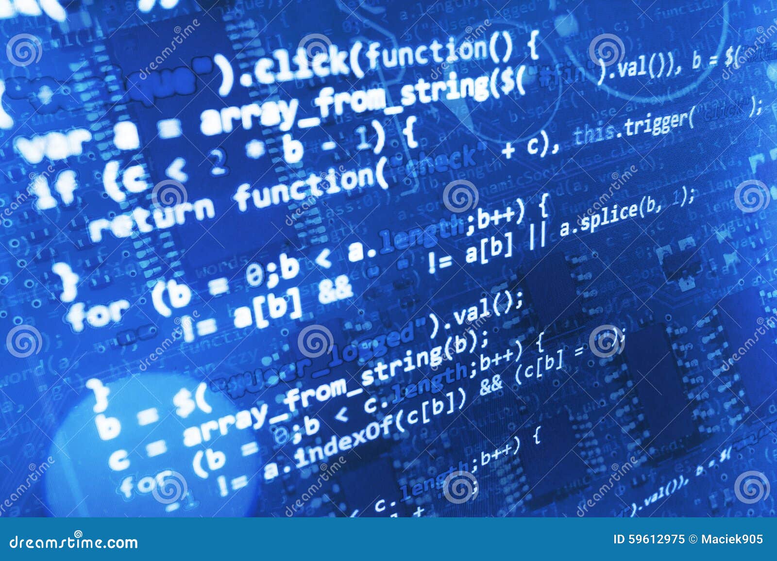 Programming Coding Source Code Screen Stock Illustration Illustration Of Background Blue