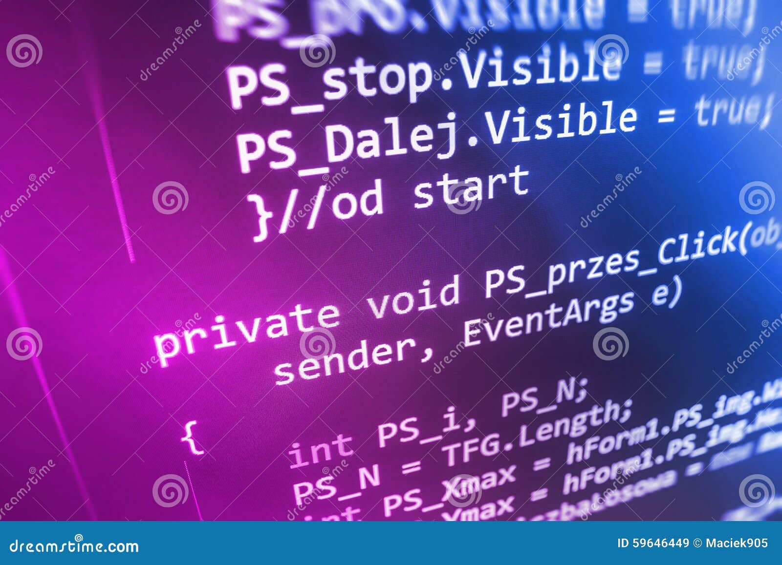 Programming Coding Source Code Screen Stock Image Image Of Graphic Development 59646449