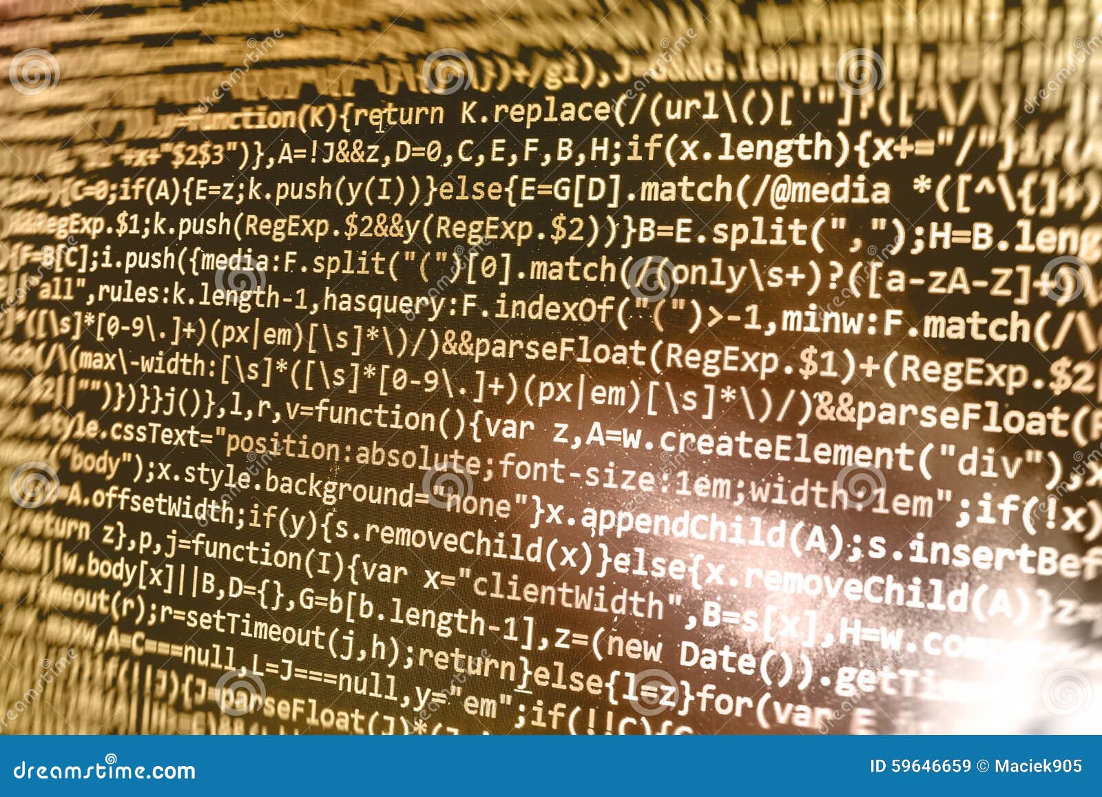 Programming Coding Source Code Screen. Stock Illustration - Illustration of blue, binary: 59646659