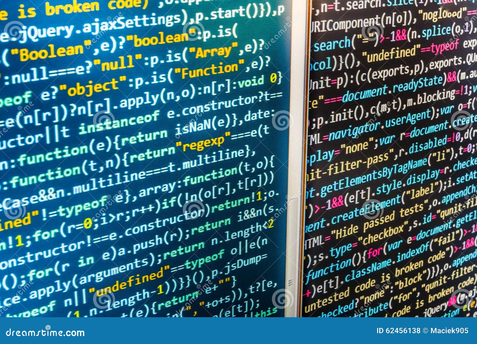Programming Coding Source Code Screen. Stock Photo - Image of blue ...