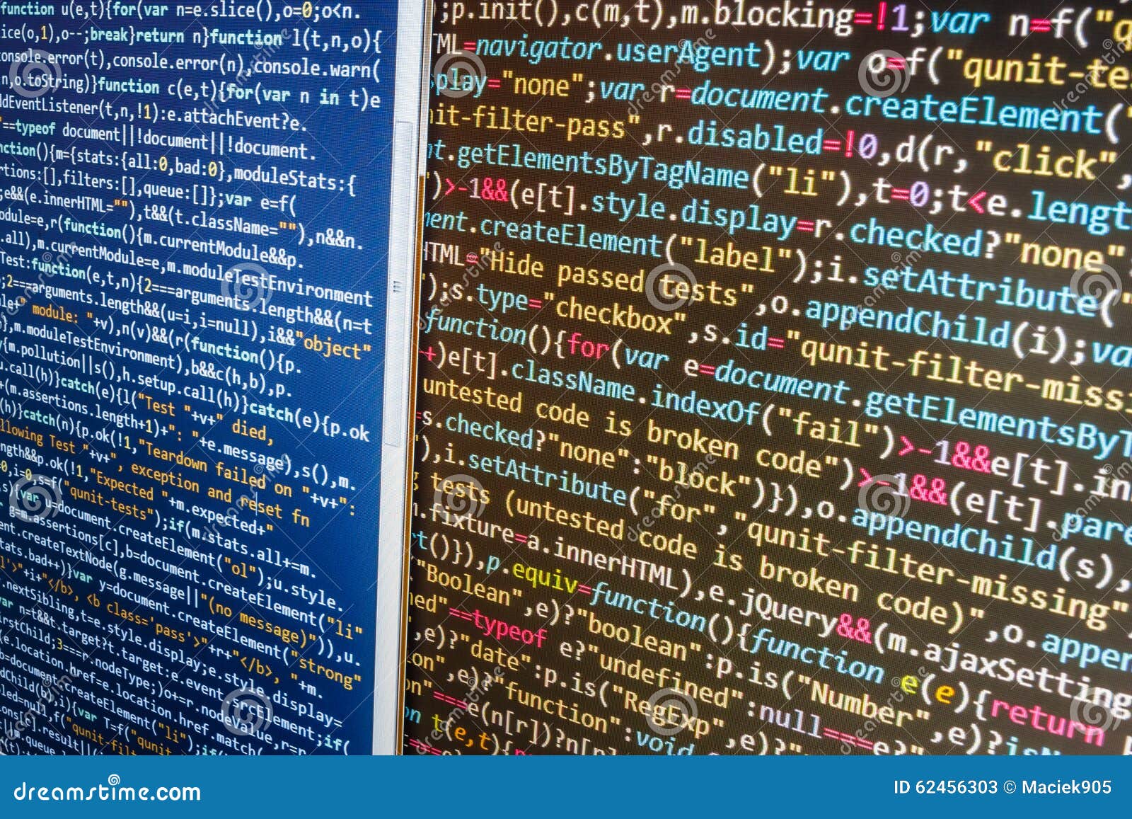 Programming Coding Source Code Screen. Stock Image - Image of business, application: 62456303