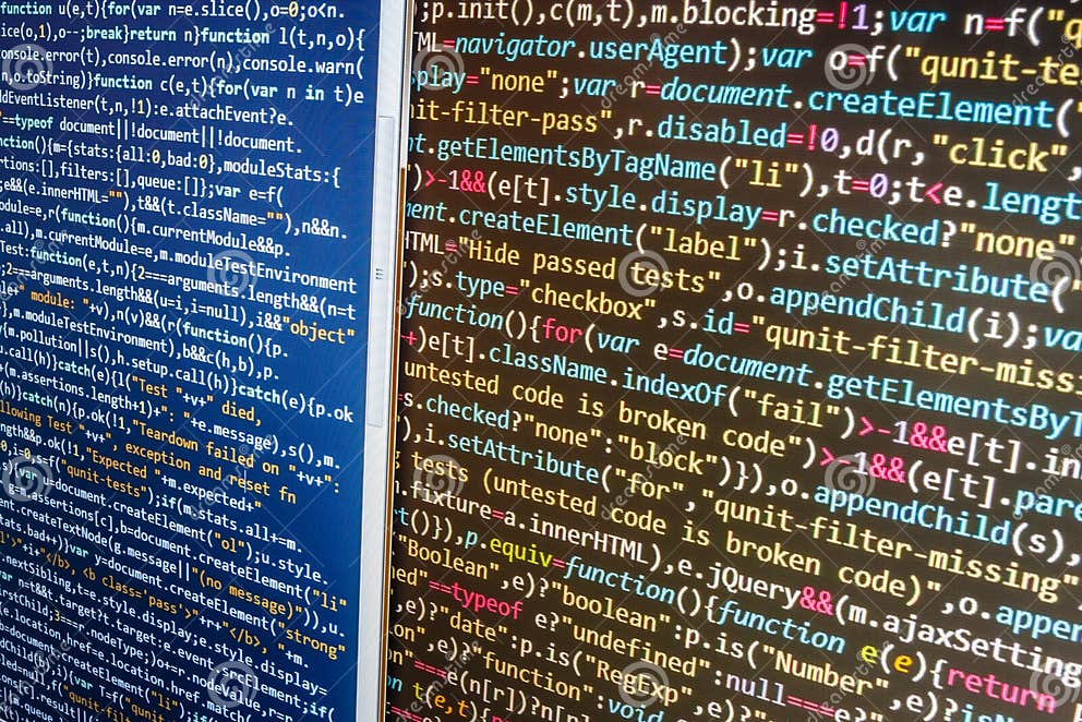 Programming Coding Source Code Screen. Stock Image - Image of business, application: 62456303