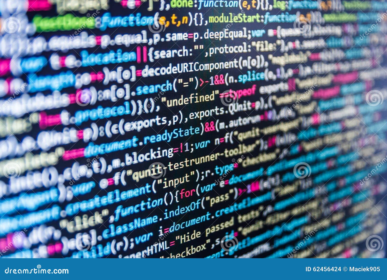 Programming Coding Source Code Screen. Stock Photo - Image of black ...