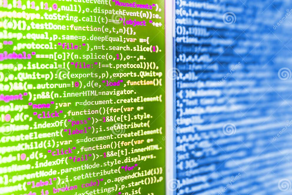 Programming Coding Source Code Screen Stock Illustration 3928