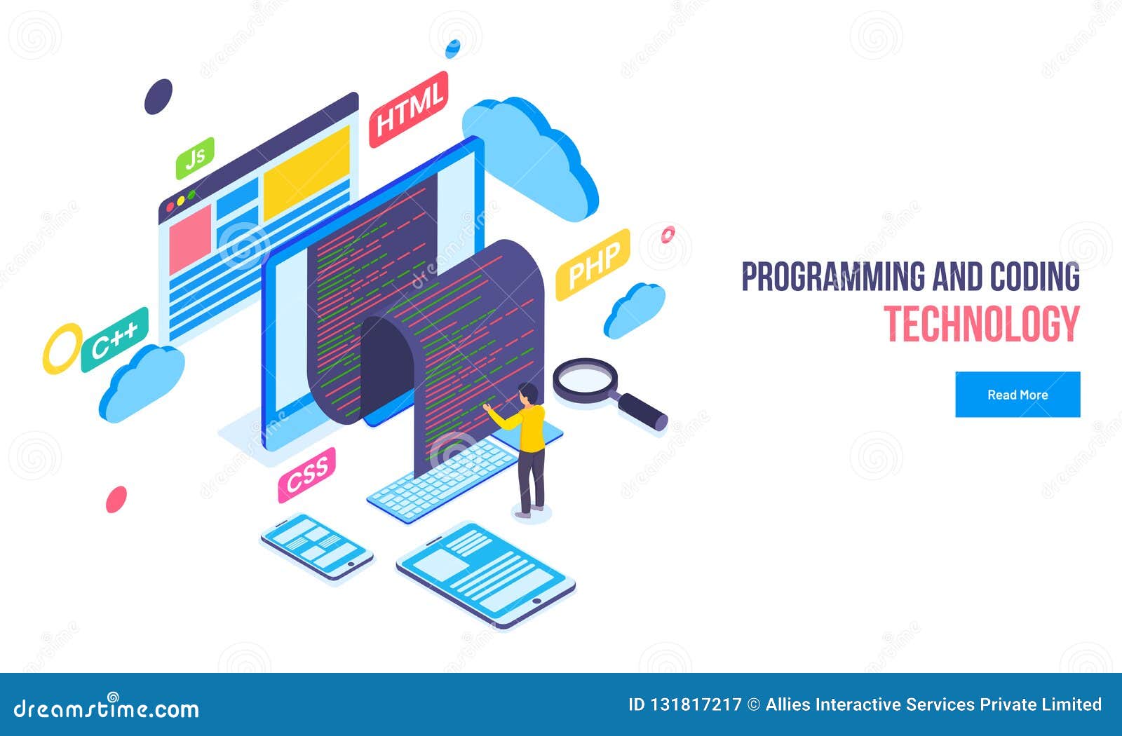Programming And Coding Technology Concept Based Responsive Banner Design Web Developer Fix The