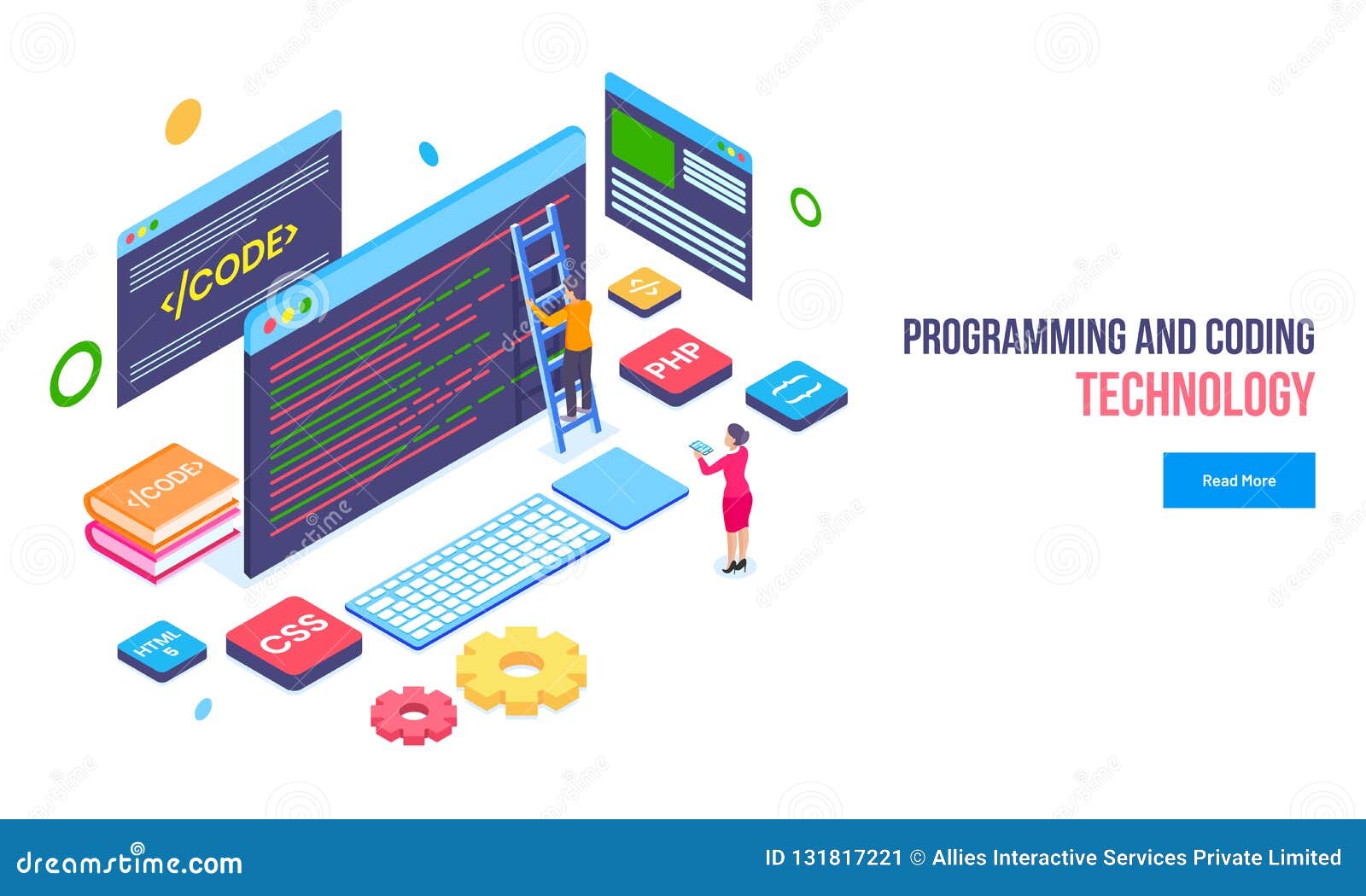 Programming and Coding Technology Concept, Miniature Programmer Stock ...