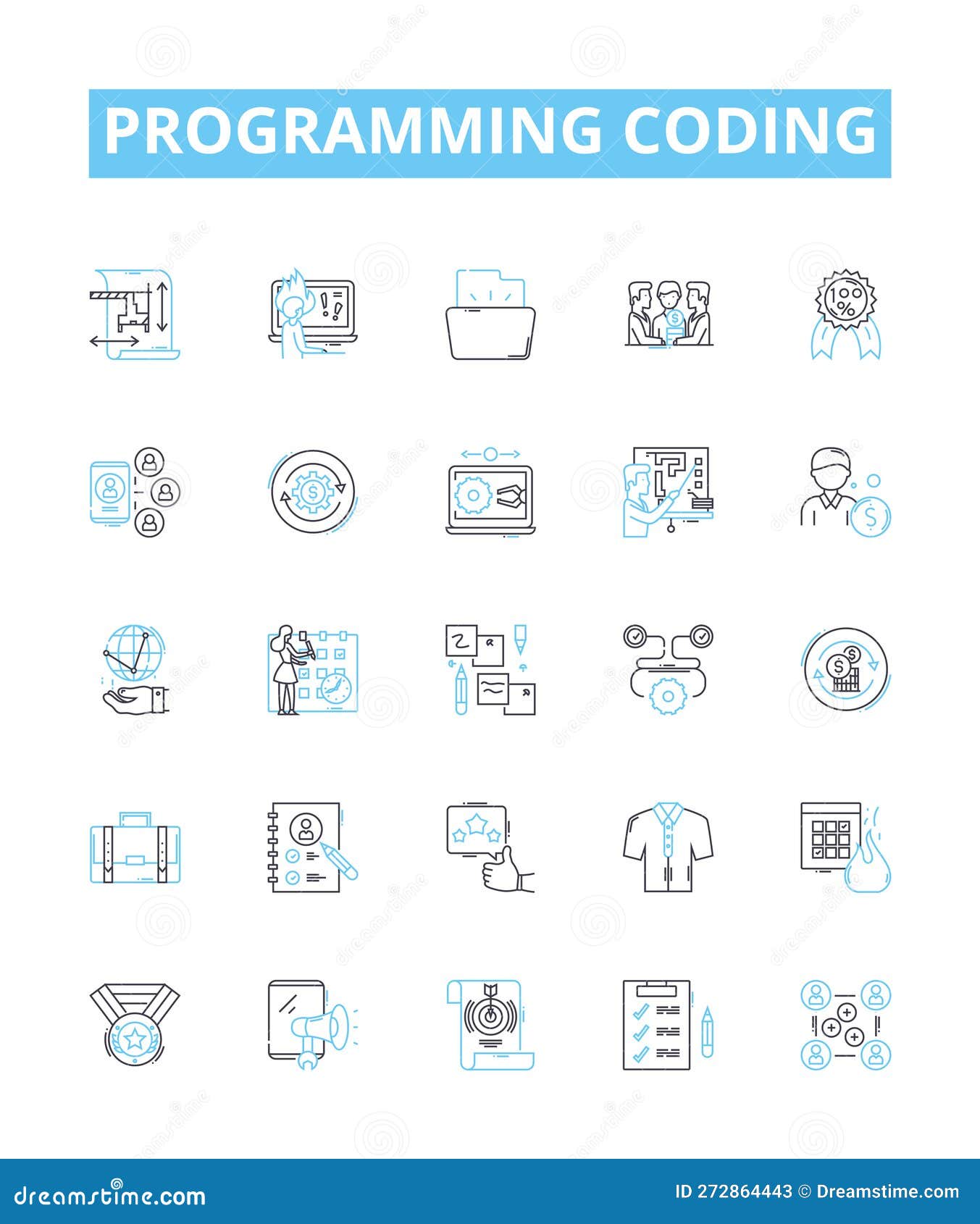 Programming Coding Vector Line Icons Set Programming Coding Scripting Coding Language 0538