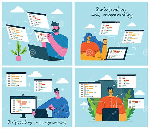 Programming And Coding Website Development Web Designflat Design 3656