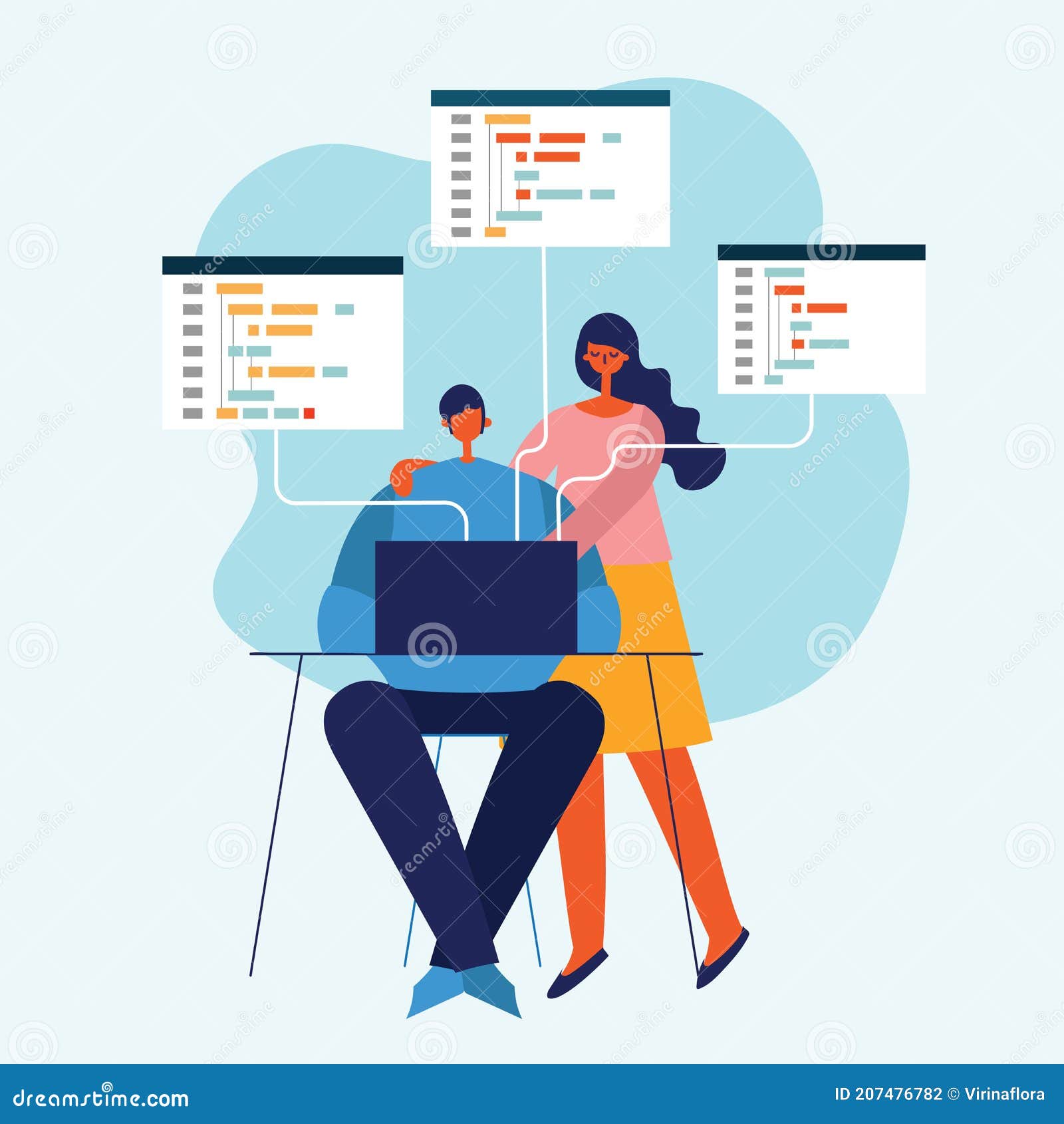 Programming And Coding Website Development Web Design Flat Design Modern Vector Illustration