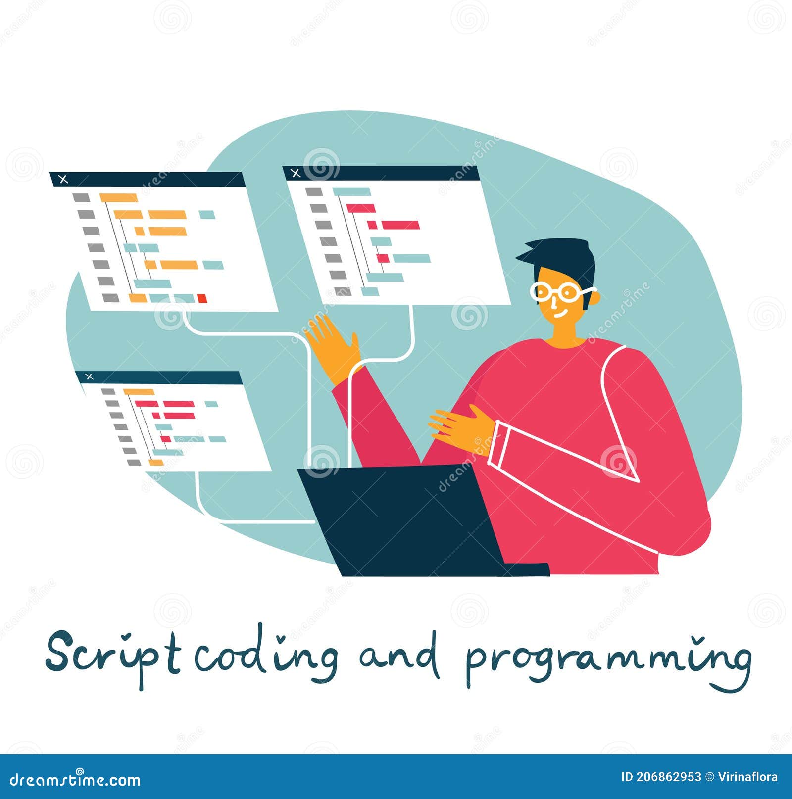 Programming and Coding, Website Development, Web Design.Flat Design ...