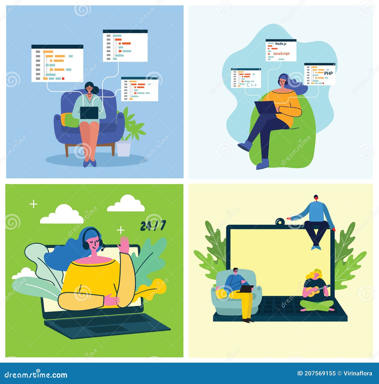 Programming And Coding Website Development Web Designflat Design 8215