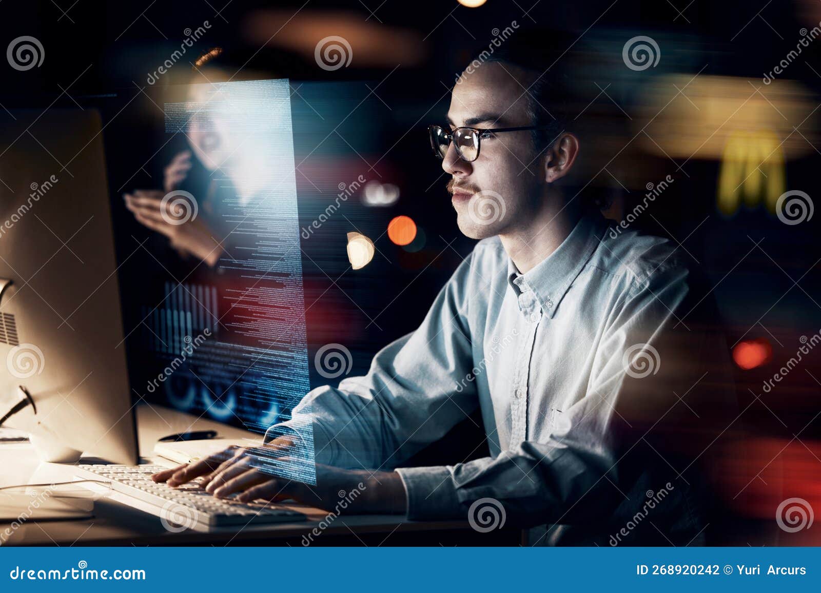 Programming, Coding and Website with Man at Computer for Software ...