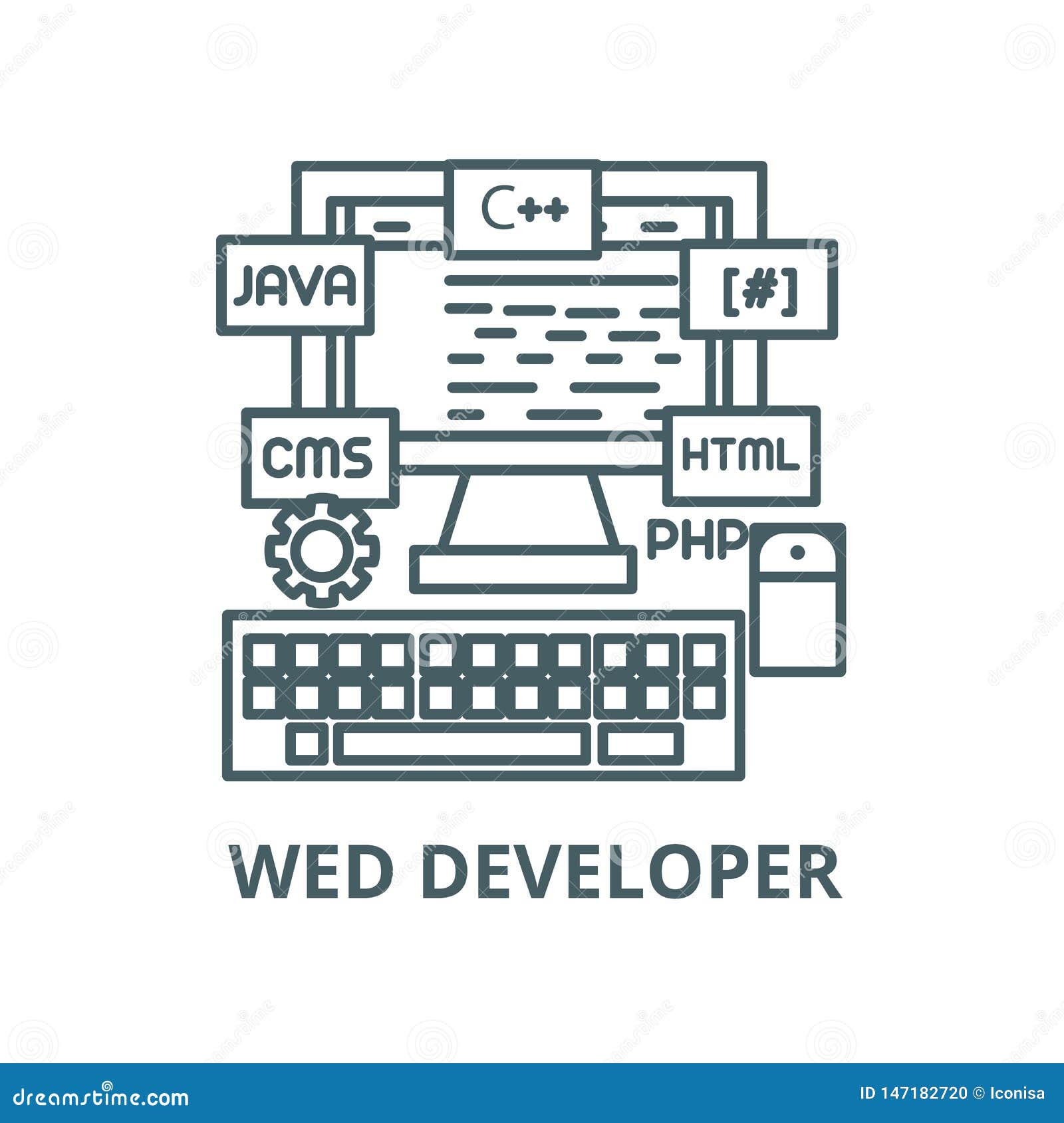 Programming,coding,wed Developer Vector Line Icon, Linear Concept ... Programming,coding,wed Developer Vector Line Icon, Linear Concept ...