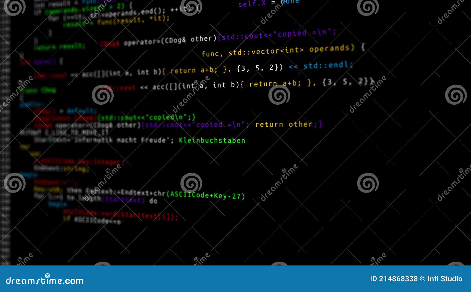 Programming Computer Code Coding Process for Filling an Empty Screen Loop Animation. Stock ...