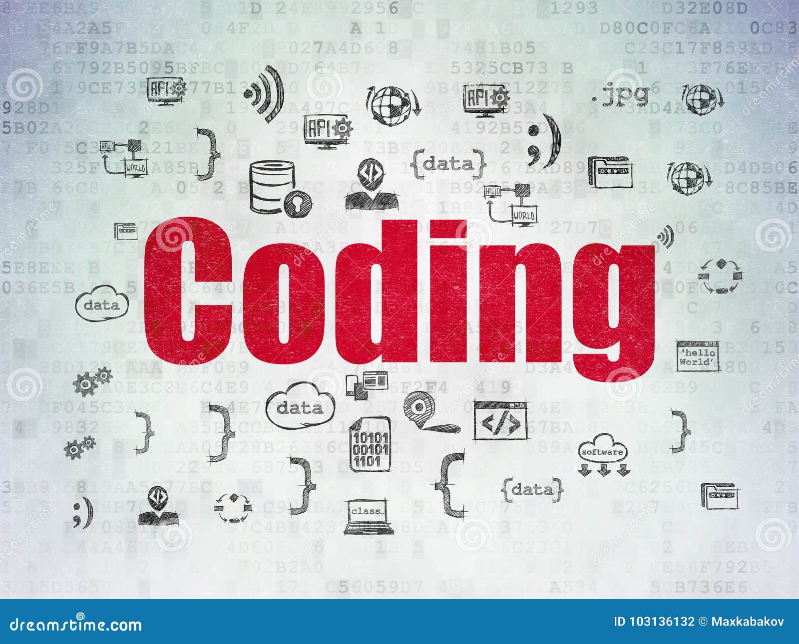 Programming Concept: Coding on Digital Data Paper Background Stock ...