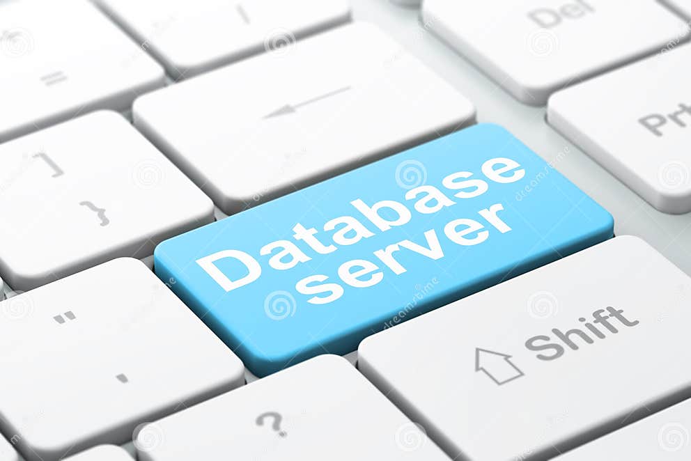 Programming Concept: Database Server on Computer Keyboard Background Stock Illustration ...