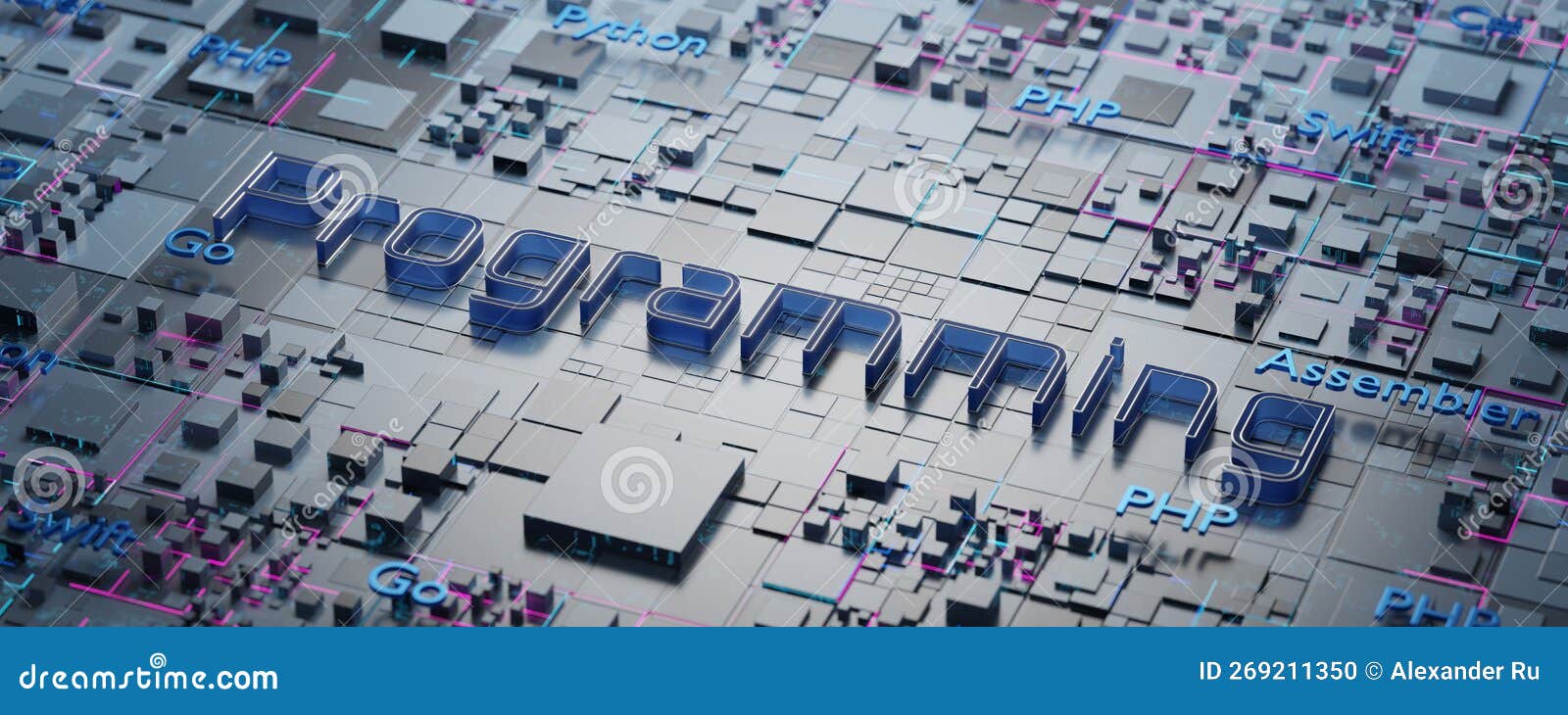 Programming Concept. Creation of Program Code Stock Illustration ...