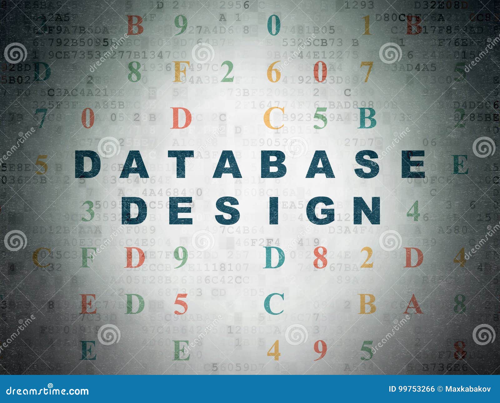 Programming Concept: Database Design on Digital Data Paper Background ...