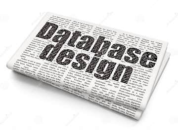 Programming Concept: Database Design on Newspaper Background Stock ...