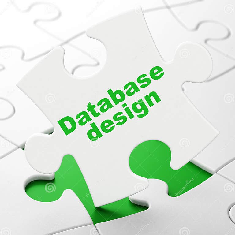 Programming Concept: Database Design on Puzzle Background Stock ...