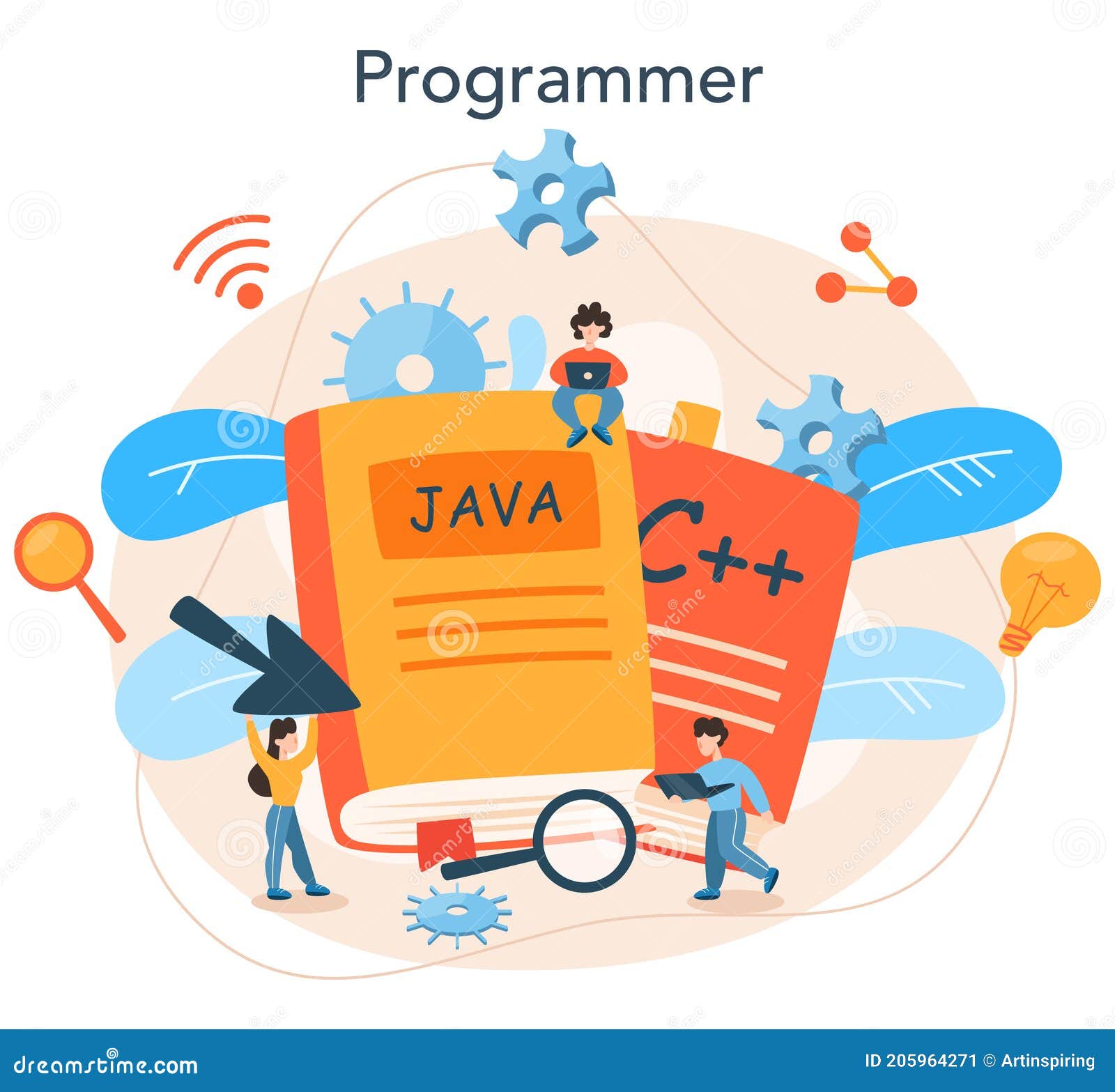 Programming Concept Idea Of Working On The Computer Coding Stock Vector Illustration Of