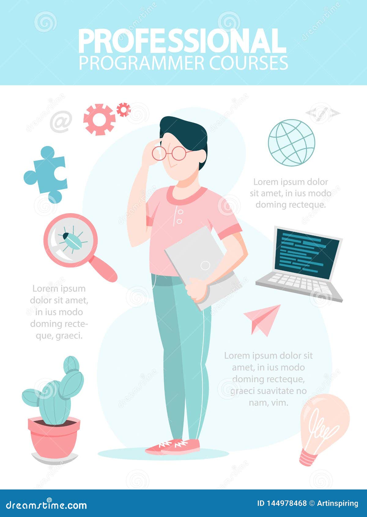 Programming Concept. Idea of Working on the Computer Stock Vector ...