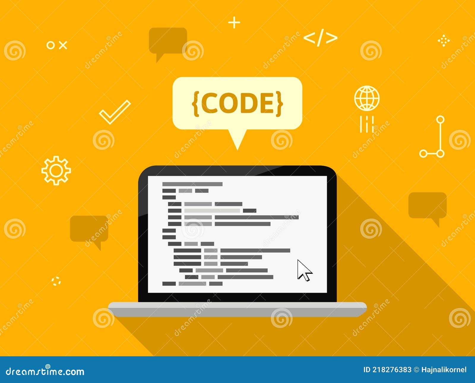 Programming Concept with Notebook and Code Stock Vector - Illustration ...